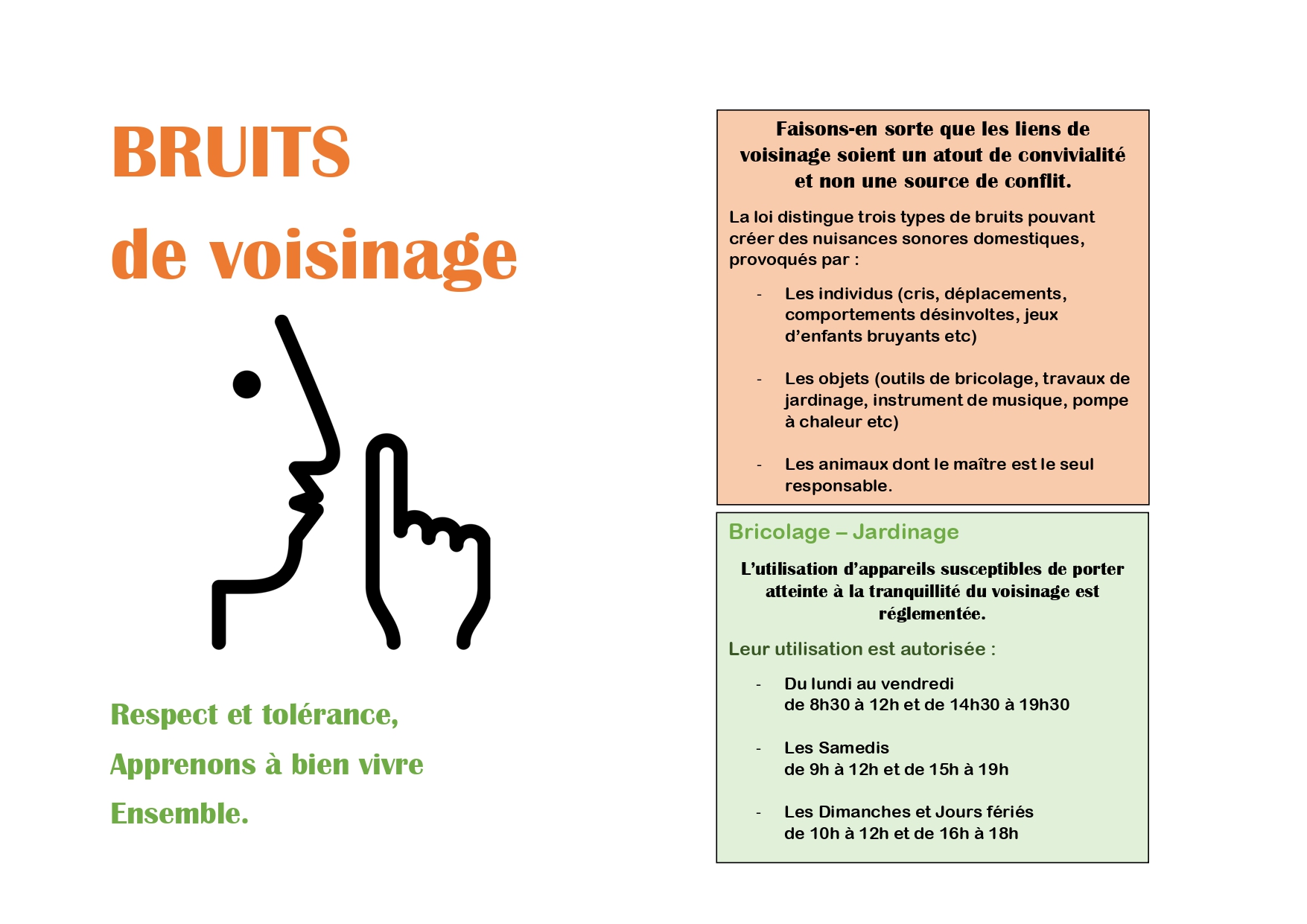Rappel Bruits de voisinage | Site de la commune de Grosbreuil